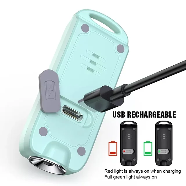 130dB Self Defense Alarm Keychain Mini USB Rechargeable Emergency ...