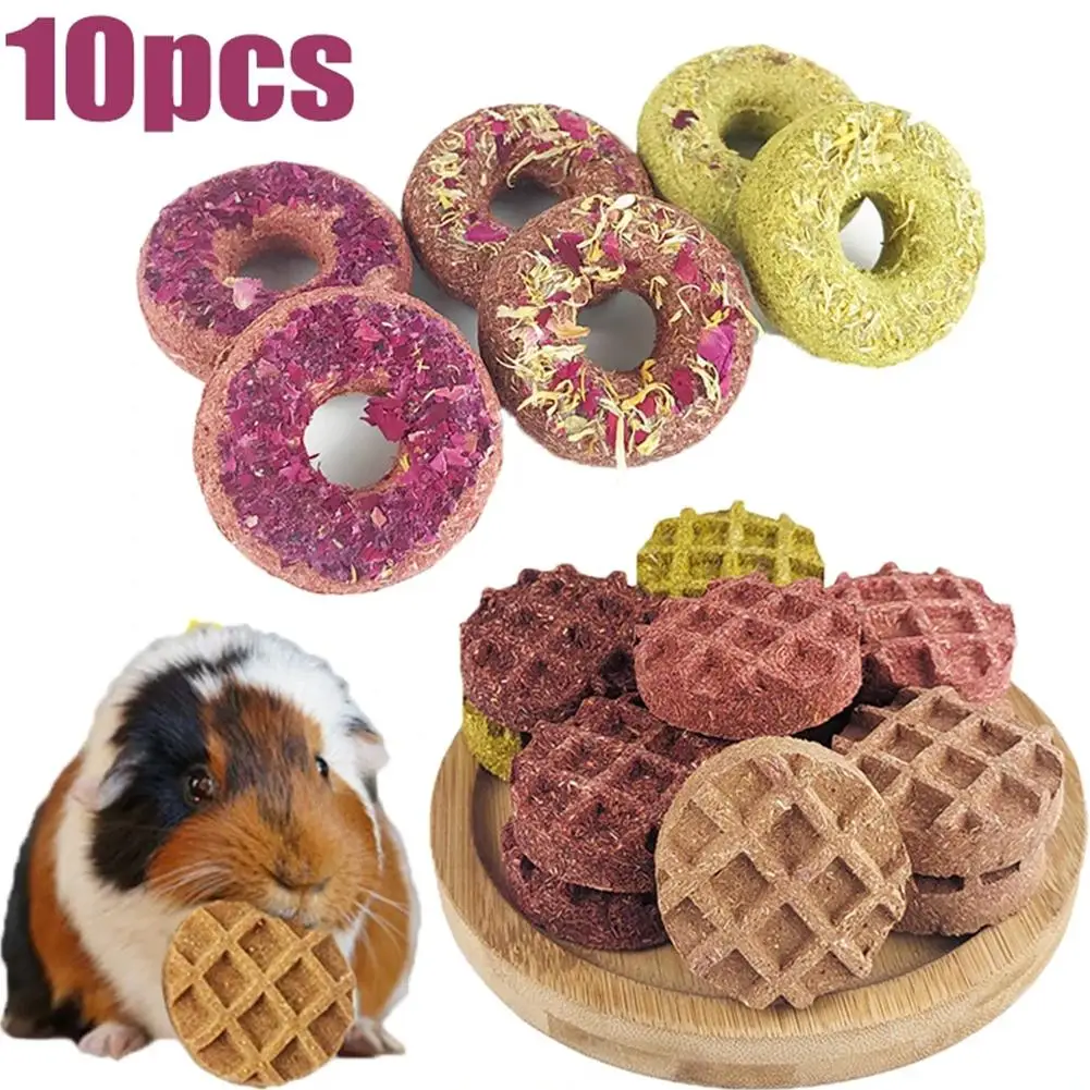10pcs-Pet-Rabbit-Donut-Grass-Cake-Teeth-Grinding-Snacks-Chew-Toy-For ...