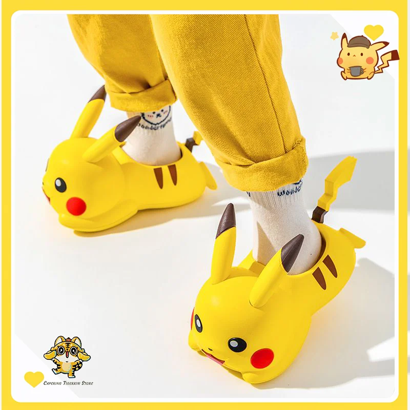 Pokemon-Sandals-Pikachu-Psyduck-Kawaii-No-Slip-Children-Cartoon-Home ...