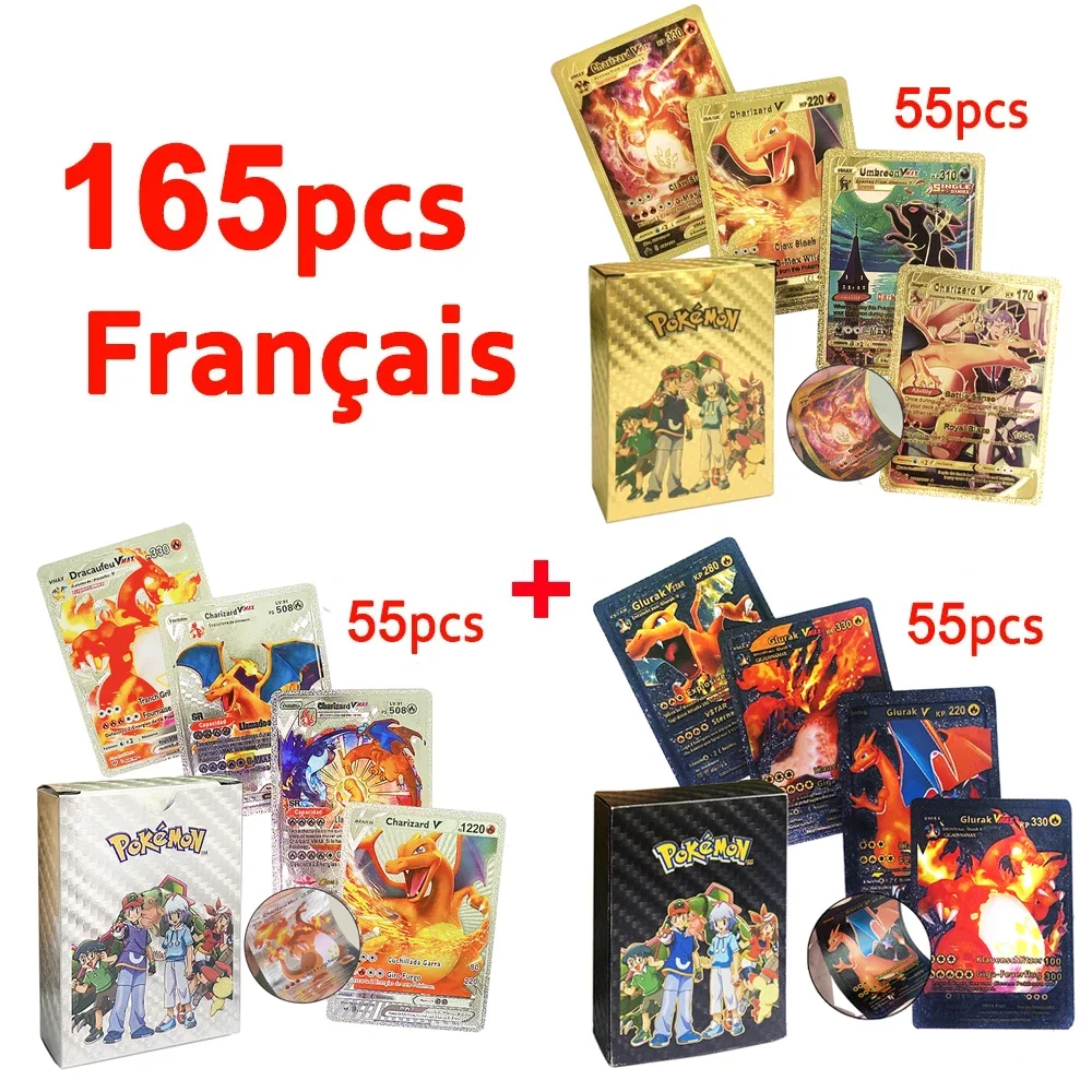 Card English Spanish French German Gold Colorful Vmax GX EX V Cards ...