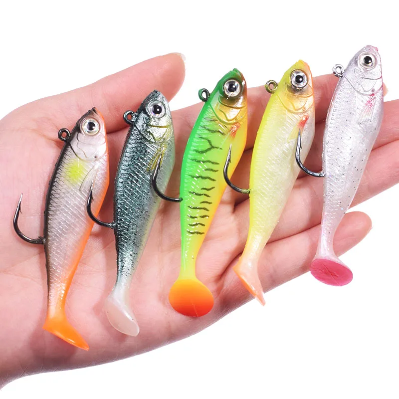 1PCS-Jig-Head-T-Tail-Silicone-Soft-Bait-75mm-9-5g-Fishing-Wobbler-Lures ...
