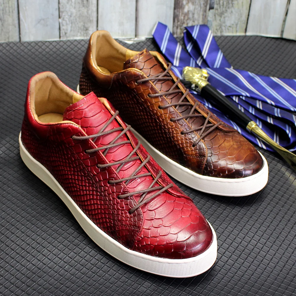 Chaussures en cuir véritable pour hommes, baskets classiques à lacets ...
