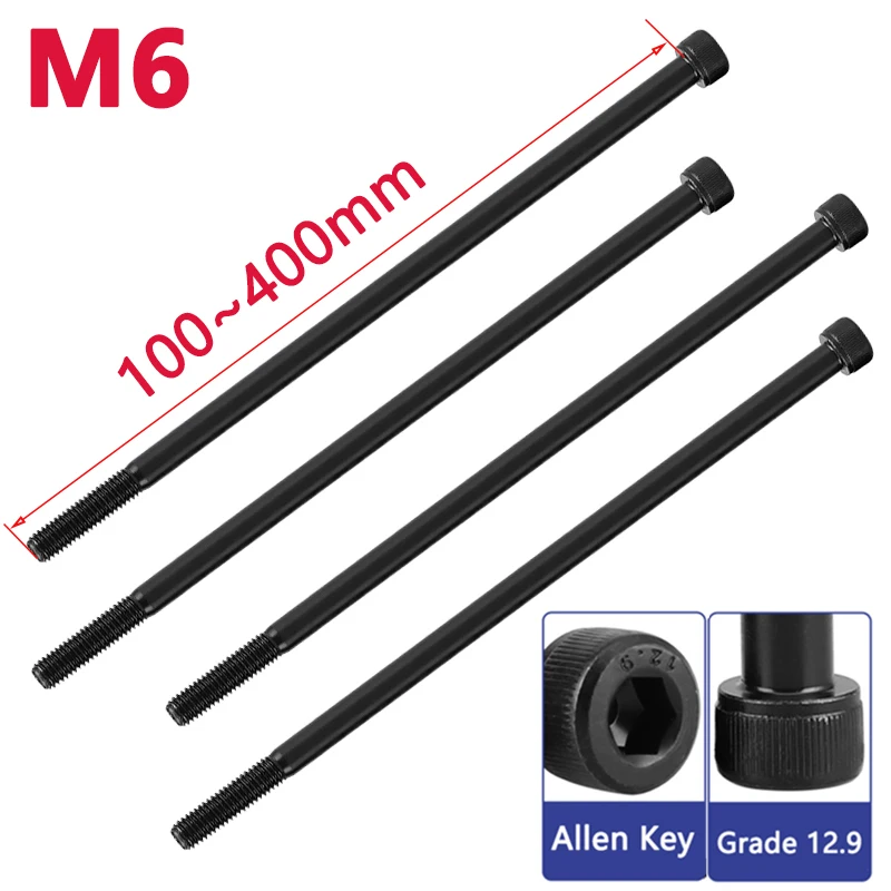 M6 Grade 12.9 Black Hexagon Hex Socket Head Cap Allen Bolt Screw Over ...