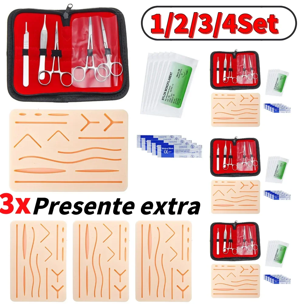 1-4Set Medical Stencils Surgical Suture Practice Training Kit Surgical ...