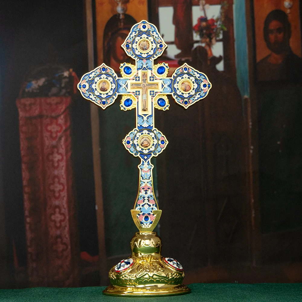 HTISOK Orthodox Church Cross Jesus Crucifix Gold Plated with ...