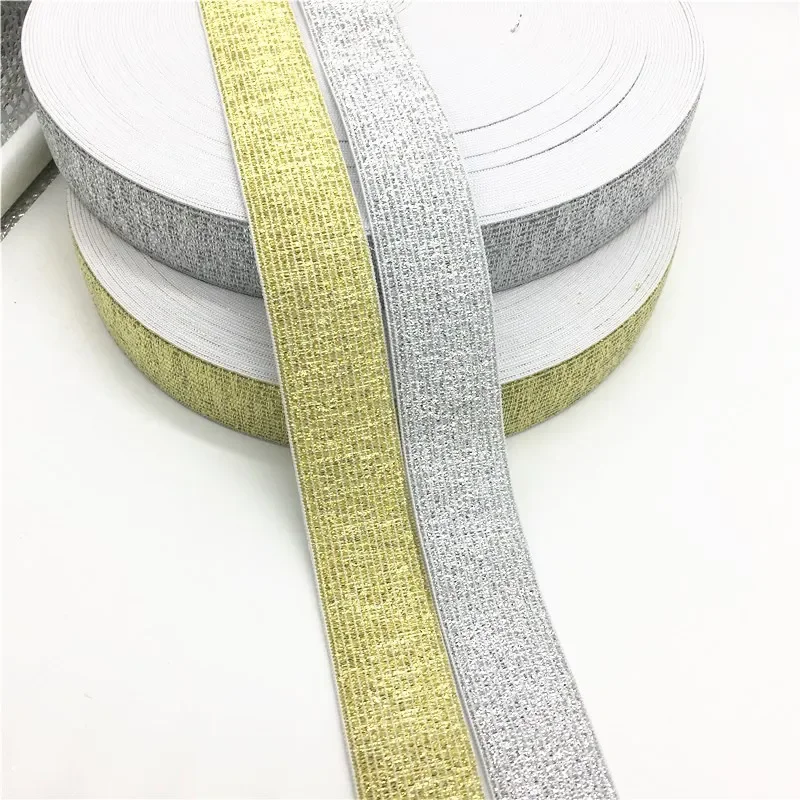 Gold-Silver-Nylon-Elastic-Bands-High-Quality-25mm-40mm-Width-Elastic ...