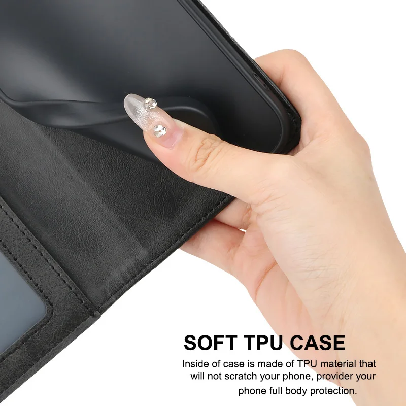 Leather Magnetic Flip Wallet Case with Card Slot Holder for iPhone 12 ...