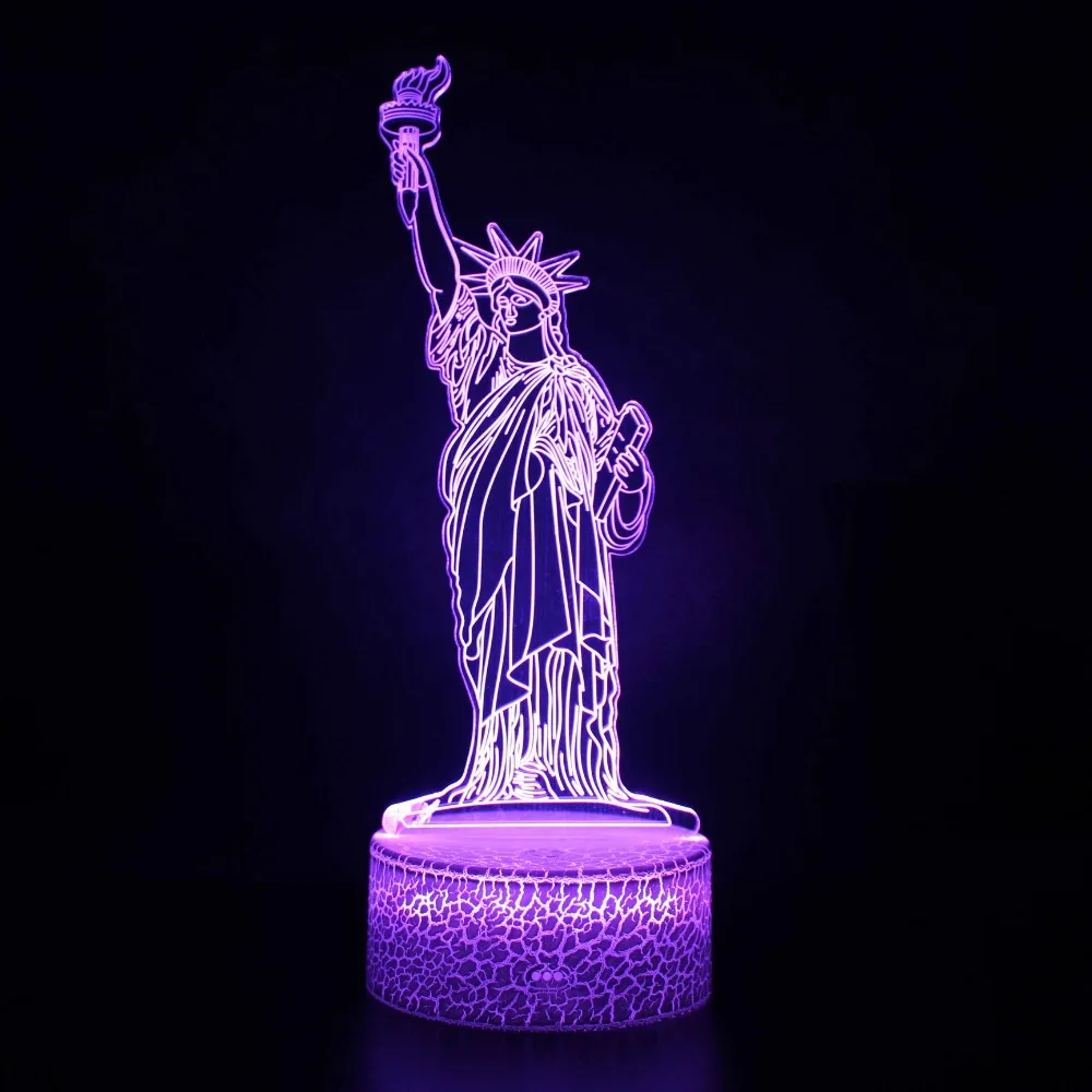Nighdn-Statue-of-Liberty-World-Landmark-Building-3D-Illusion-LED-Table ...