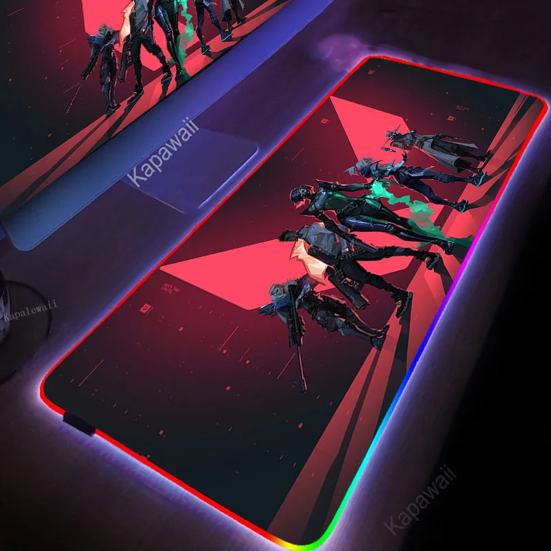 Valorant grande rgb mouse pad xxl acessórios de jogos mousepad led luz ...