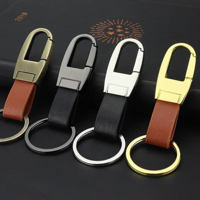 Leather-Keychains-Business-Keychain-Car-Key-Holder-Simple-Waist-Buckle ...