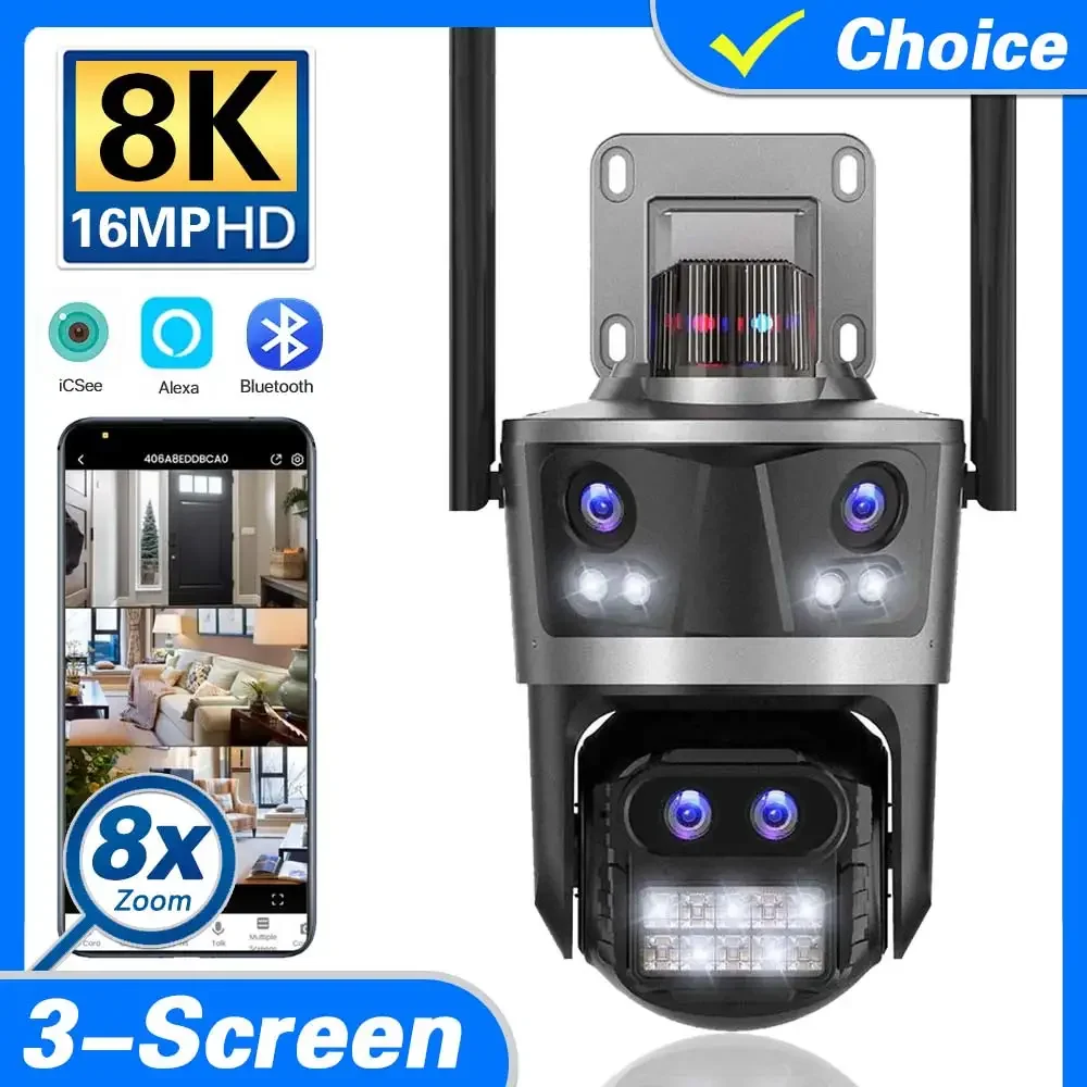 16MP-8K-Outdoor-4-Lens-4-Screen-Linkage-Wifi-PTZ-IP-Camera-8X-Hybrid ...