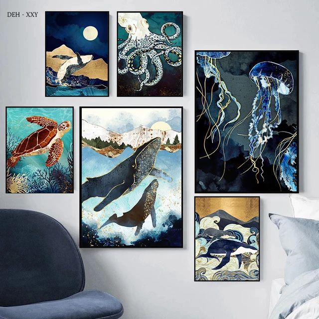 Abstract Marine Animals Paintings