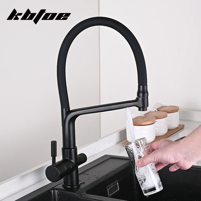 Pull-Out-Filtered-Kitchen-Faucet-Double-Handle-Rotation-Hot-Cold-Mixer ...