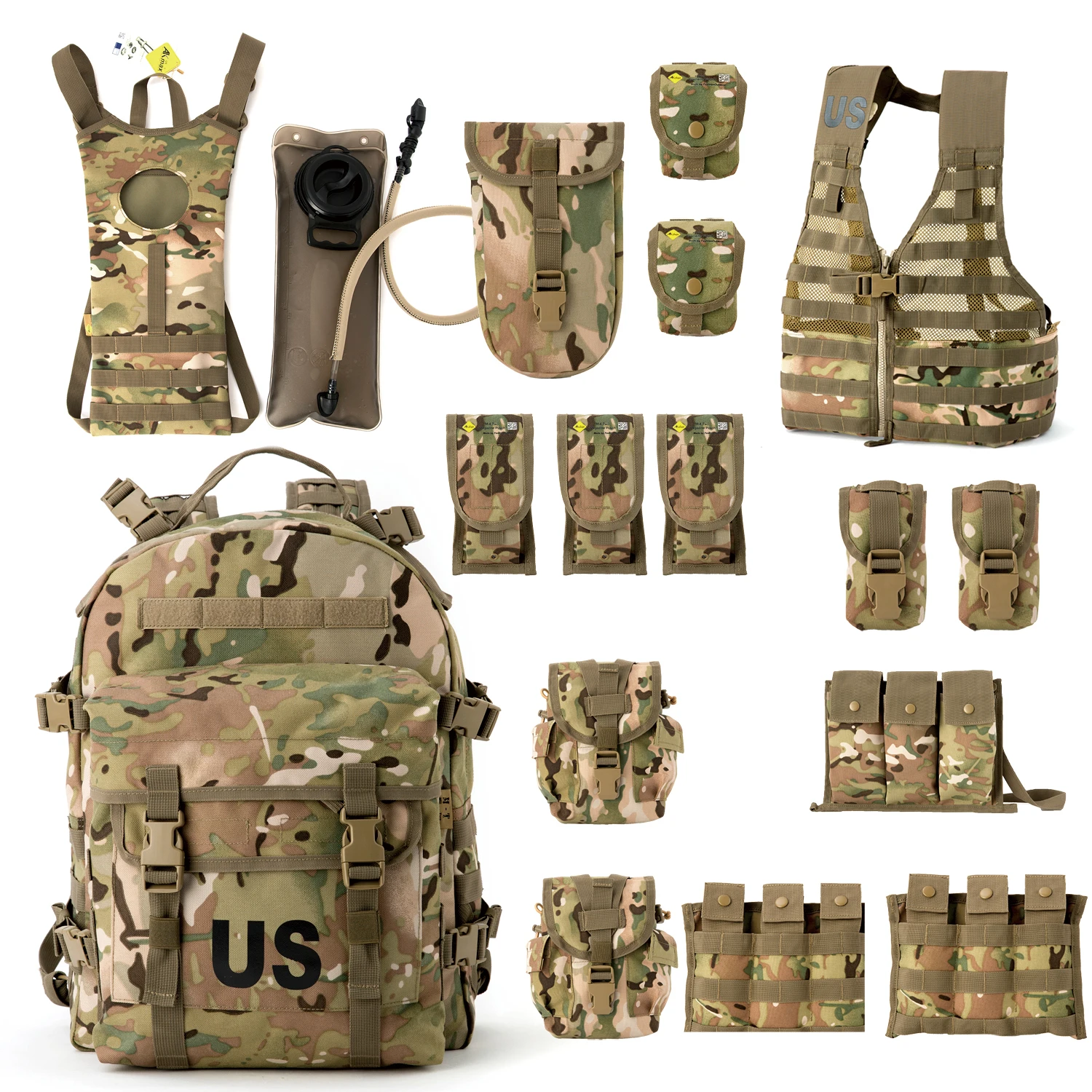 Akmax Military MOLLE 2 Army Vest, Rifleman FLC Set with Outer Pouches ...