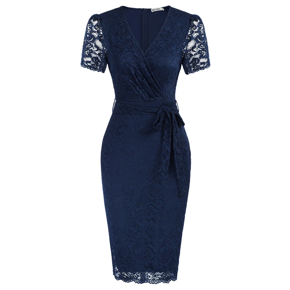 GK Women Lace Party Dresses Elegant Office Lady Workwear Summer Short ...