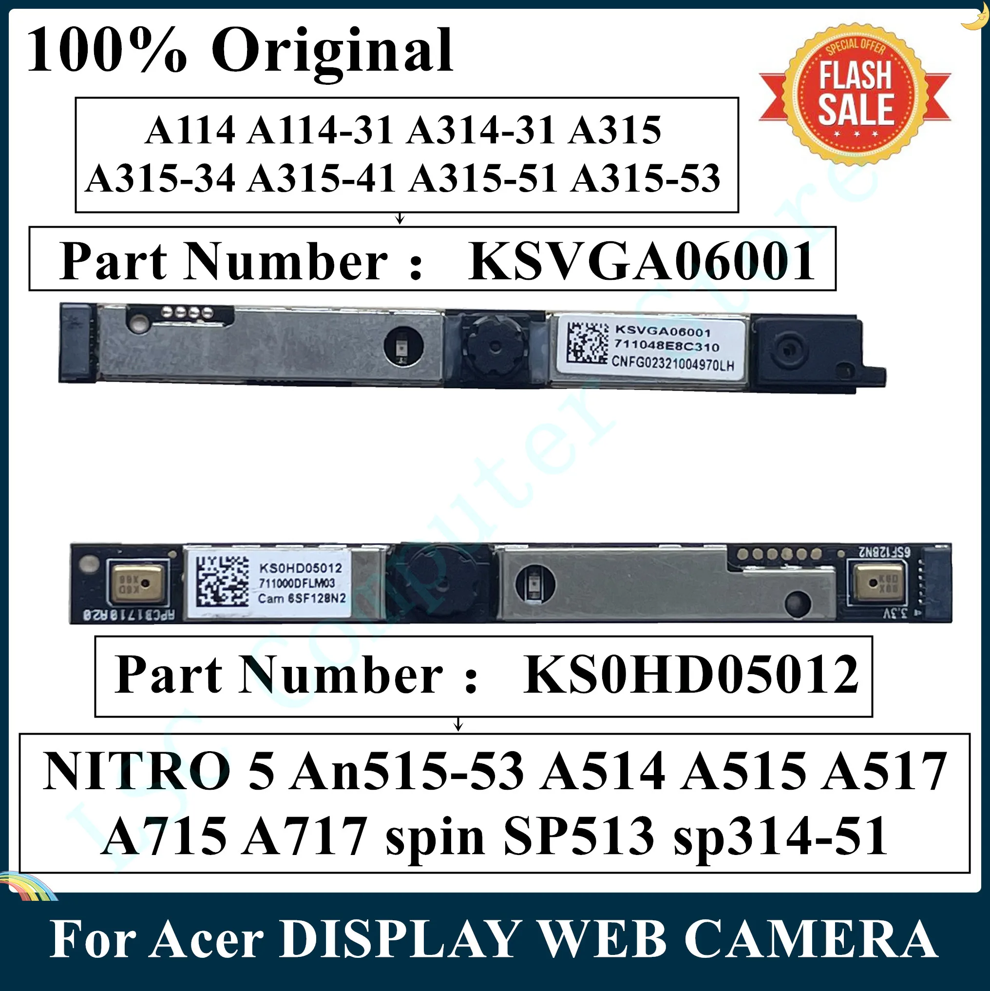 LSC For Acer DISPLAY WEB CAMERA A315 A315 51 NITRO 5 AN515 53 A514 A515 ...