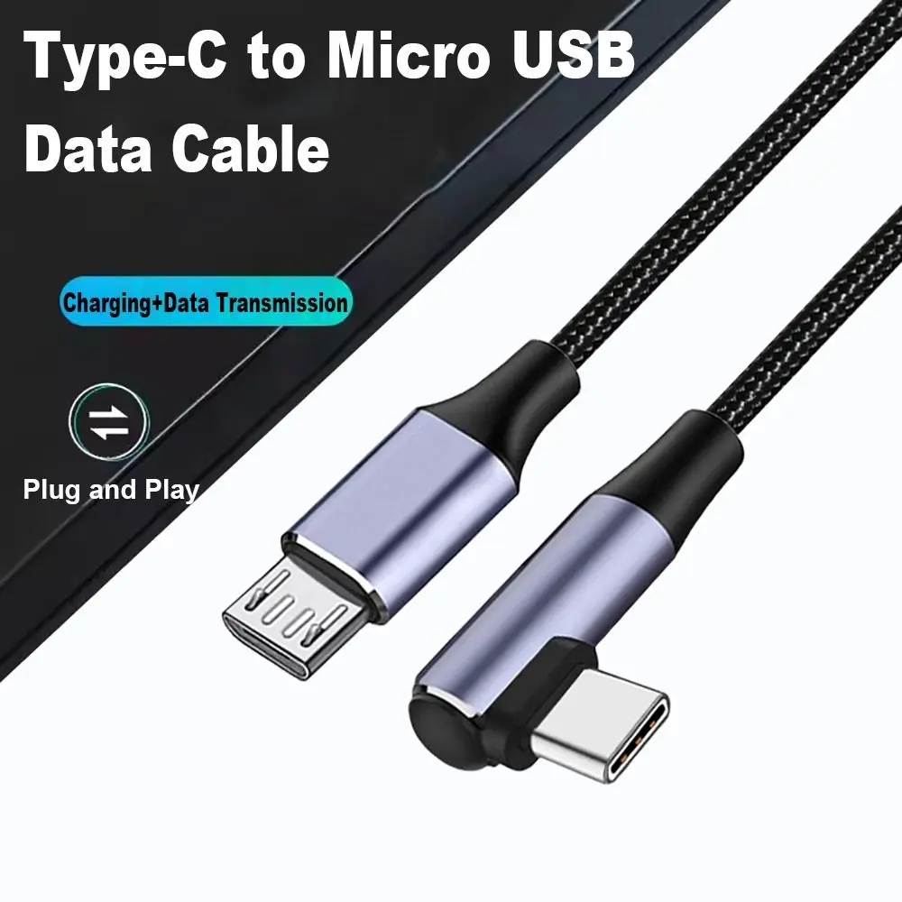 100cm USB Type C To Micro USB Data Cable Fast Charging Adapter Cord 90 ...