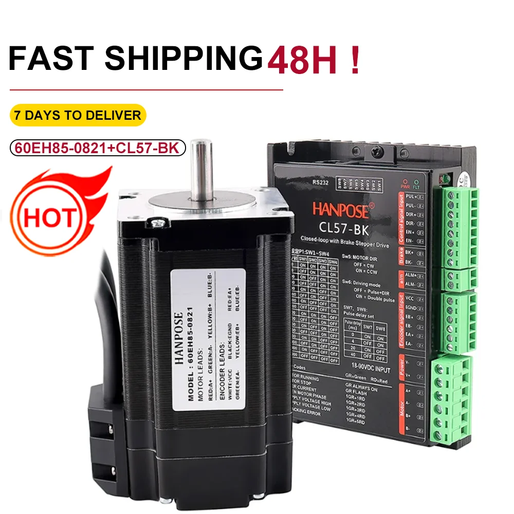 Hybrid Step-servo motor NEMA24 Stepper Motor 4.0A 2.8N.m 60EH85-0821CNC ...