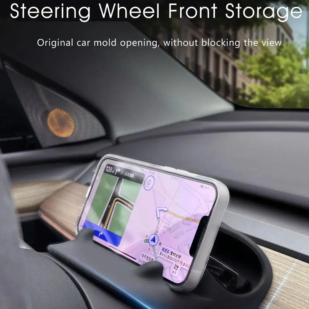 Stow-Pocket-2023-For-Tesla-Steering-Wheel-Front-Storage-Box-Phone ...