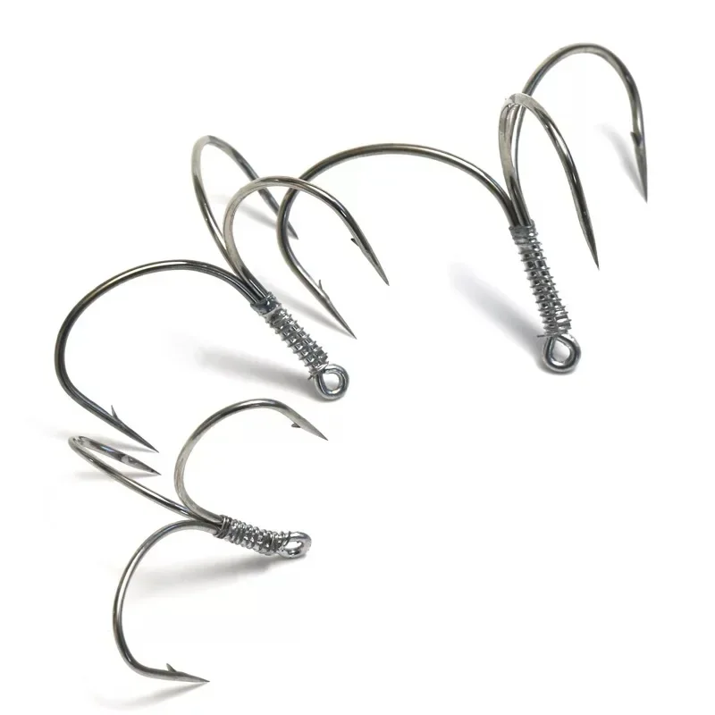 5pcs 1# 2# 3# Sharpened Big Fishing Treble Hooks With Fishhook Jig Carp ...