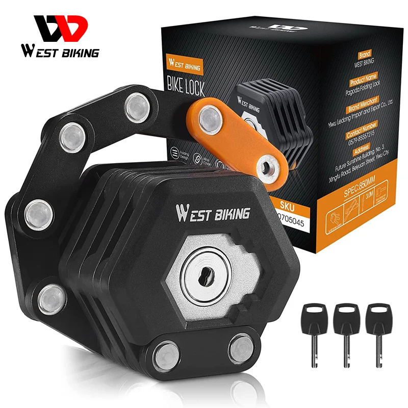 West-Fietsen-Opvouwbare-Fiets-Slot-Met-3-Sleutels-Anti-Diefstal-Heavy ...