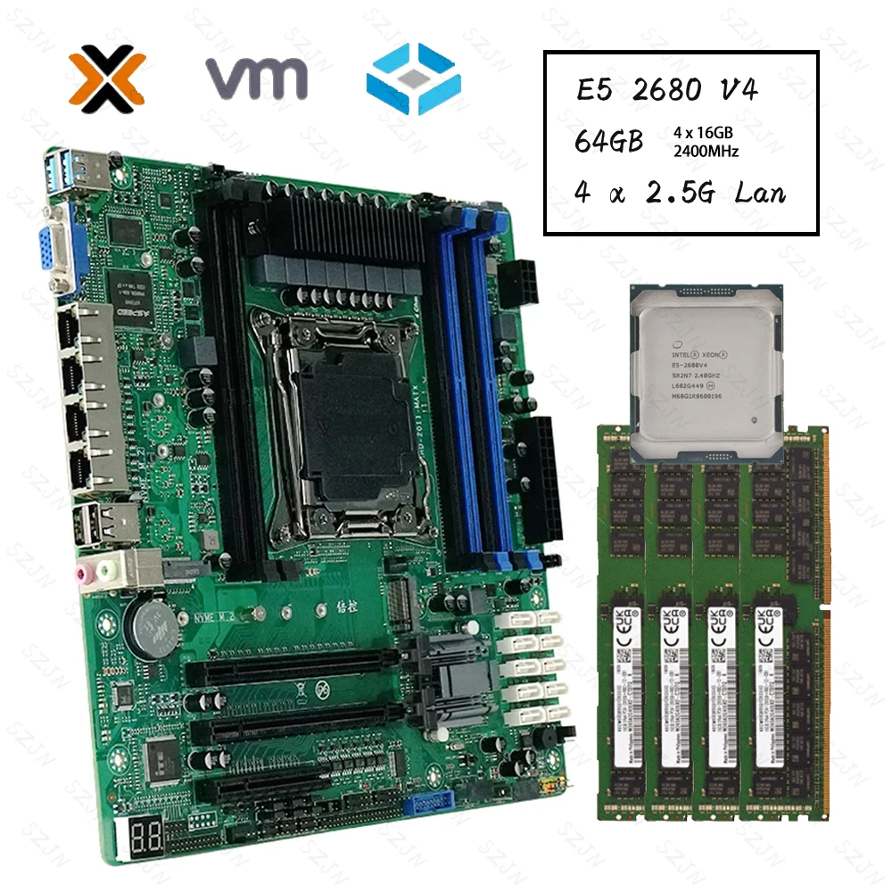New-C612-Motherboard-Kit-2680-V4-DDR4-64GB-for-Servers-Firewalls-Vpn ...