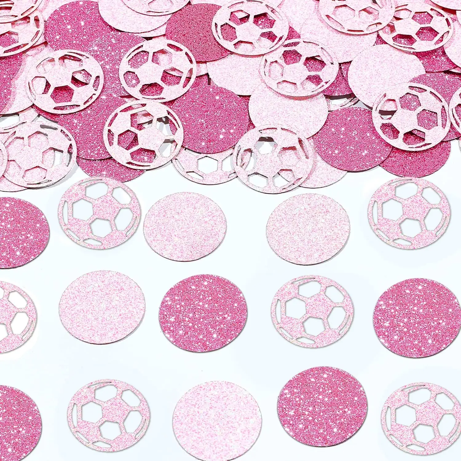 Funmemoir-200Pcs-Pink-Soccer-Ball-Glitter-Confetti-Table-Decorations ...