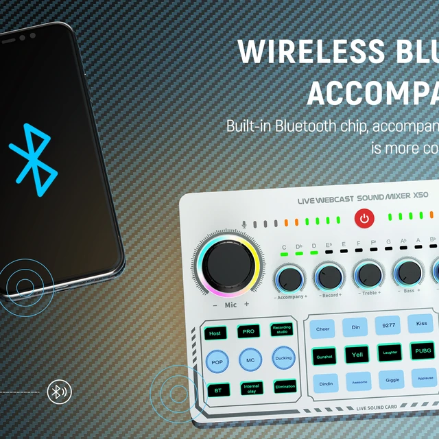 X50 Professional Recording Studio Sound Cards Live Stream USB Sound ...