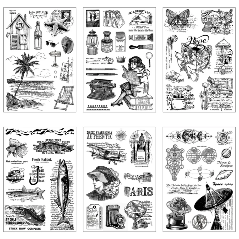 Sello-de-silicona-transparente-con-forma-de-pez-mariposa-genio-libro ...