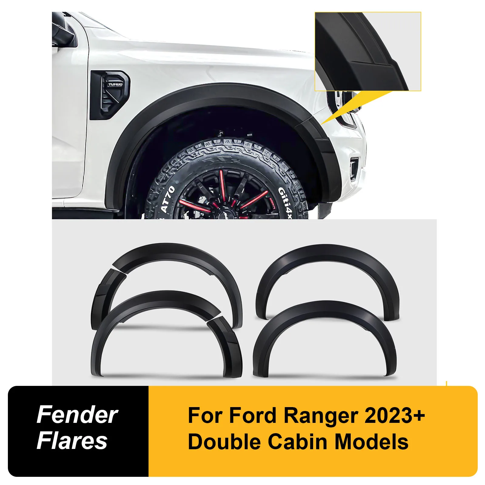 3D-Pattern-Fender-Flares-Wheel-Arch-Protector-for-Ford-Ranger-Next-Gen ...