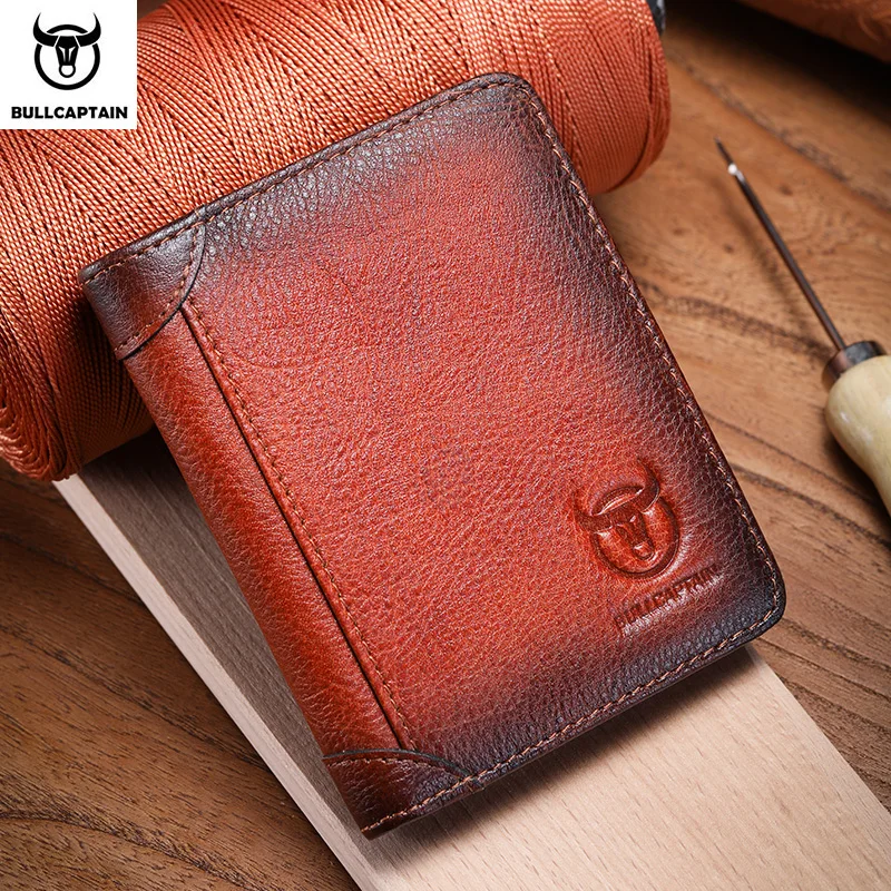 BULLCAPTAIN-Men-s-Genuine-Leather-Wallet-Casual-Retro-Cash-Clip-RFID ...