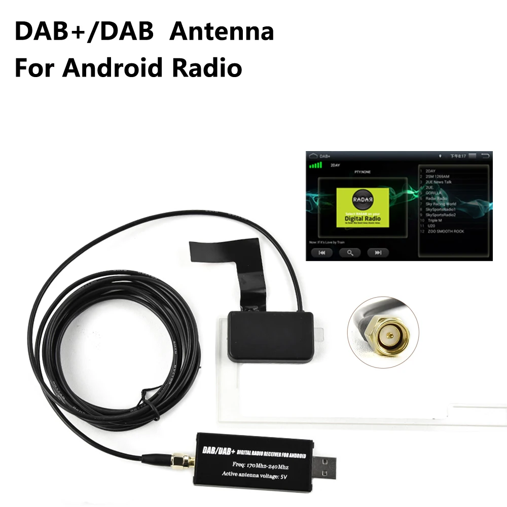 DAB-Antenna-with-USB-Adapter-Android-Car-Receiver-Stereo-Player-GPS ...