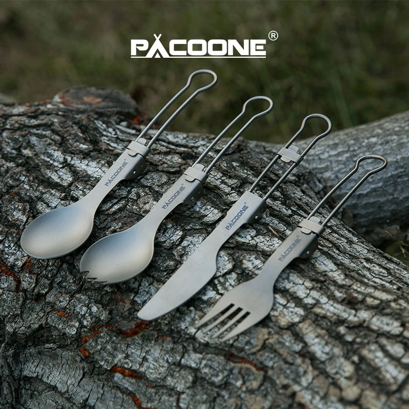 Portable Titanium Camping Tableware Set - Durable & Lightweight