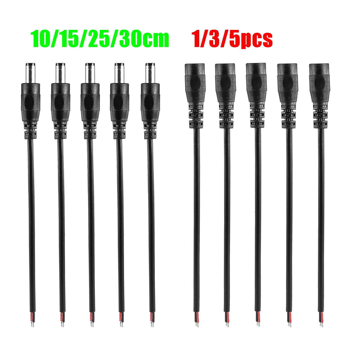 DC-Power-Pigtail-Cable-5-5mm-2-1mm-Male-Female-Jack-5V-12V-Plug ...