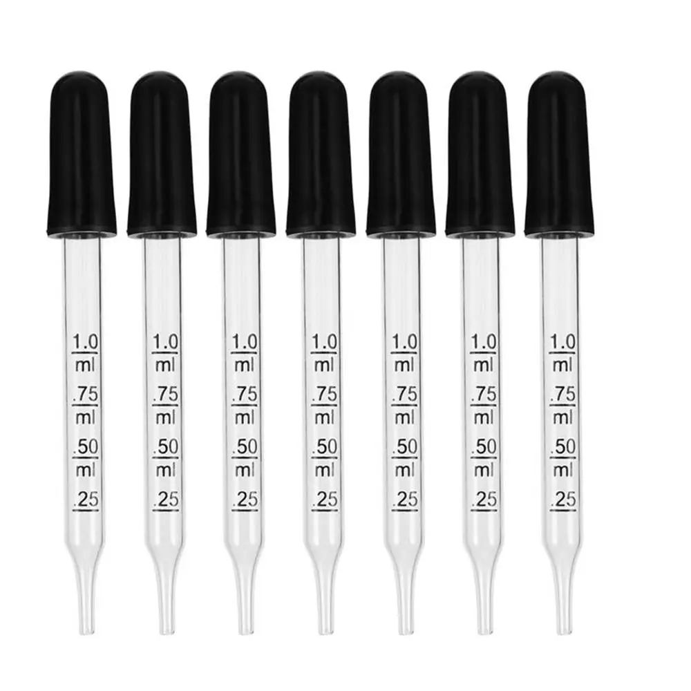 7Pcs Glass Scale Dropper Rubber Head Scale Pipette Dropper Essential ...