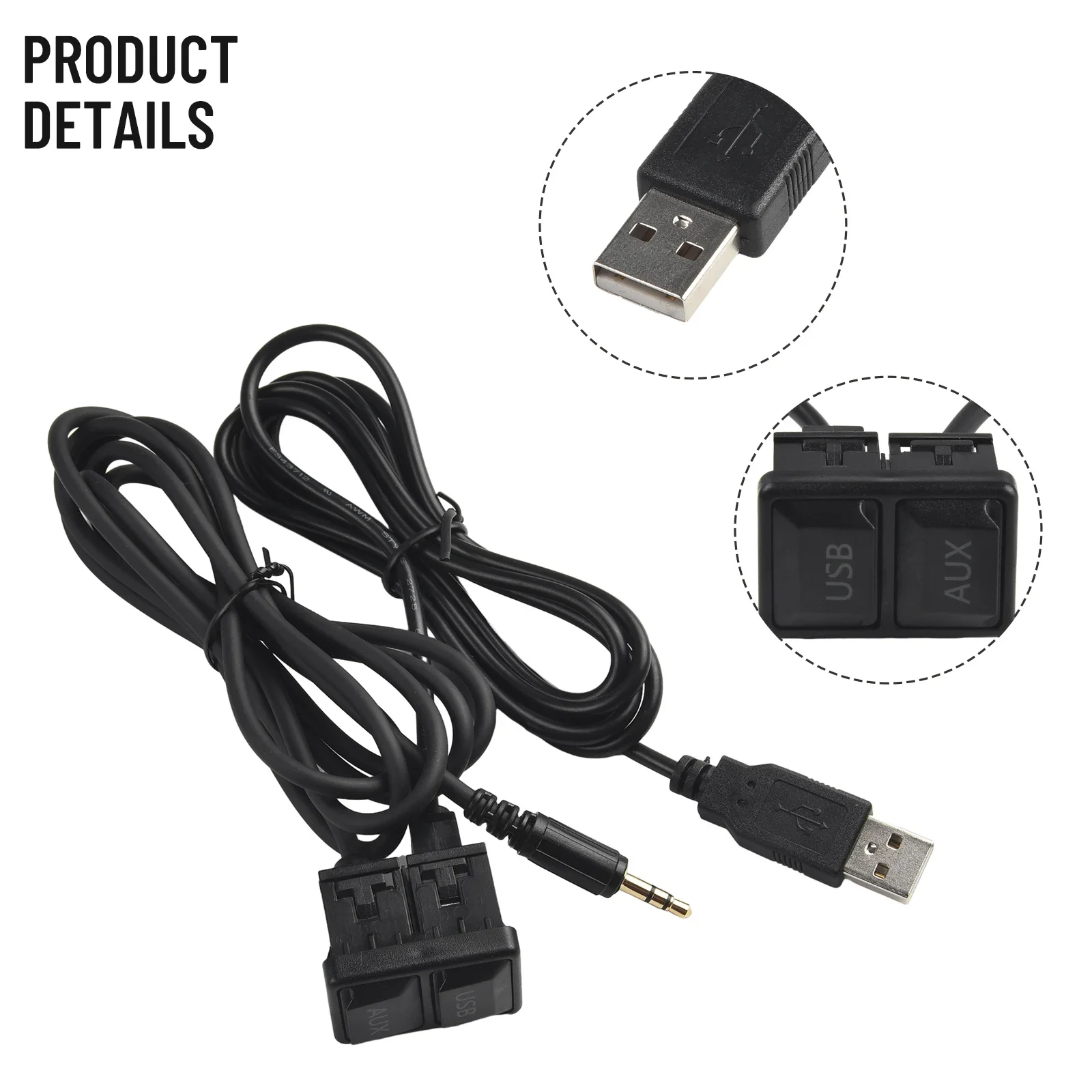 1-5M-Car-Dash-Flush-Mount-AUX-USB-Port-Panel-Dual-USB-Extension-Adapter ...