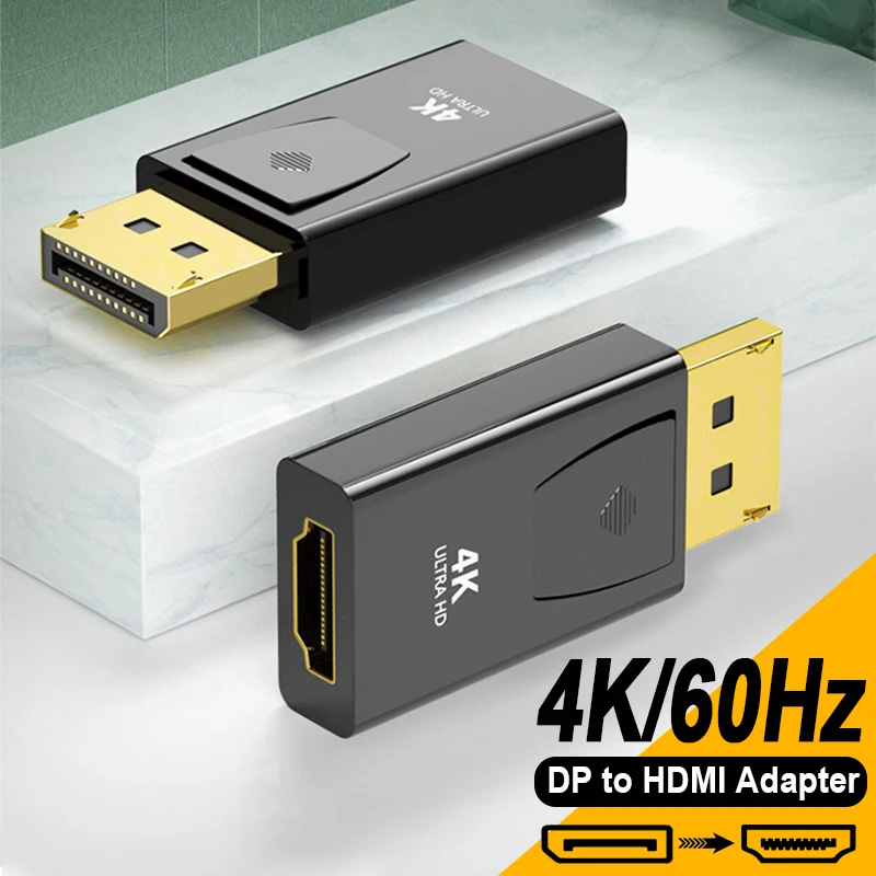 4K-60Hz-DP-to-HDMI-Adapter-Male-To-Female-Displayport-to-HDMI-Converter ...
