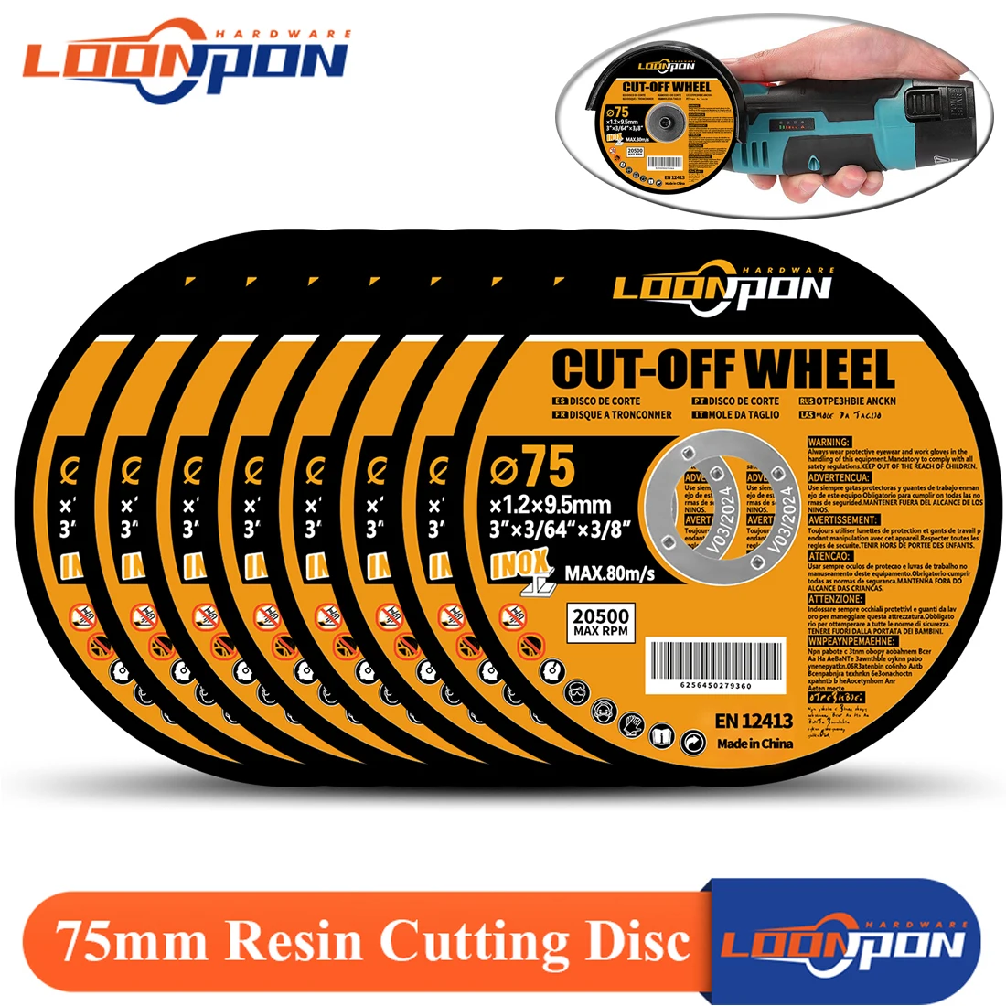 5-50PC-75mm-Resin-Cutting-Disc-Grinding-Metal-Wheel-Cut-Off-Blade-for ...