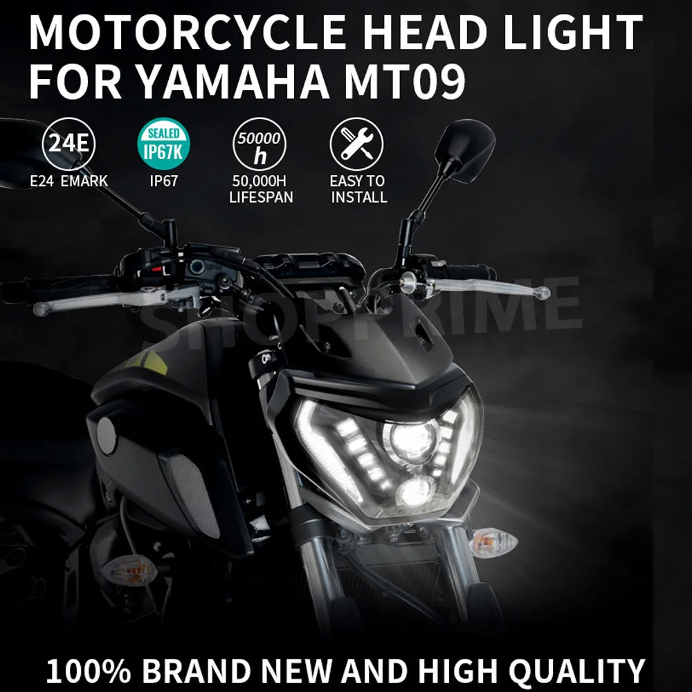 Para Yamaha Mt09 Farol Mt 09 Fz 09 Fz09 2014 2015 2016 Motocicleta Farol E24-mark Drl Turn ...