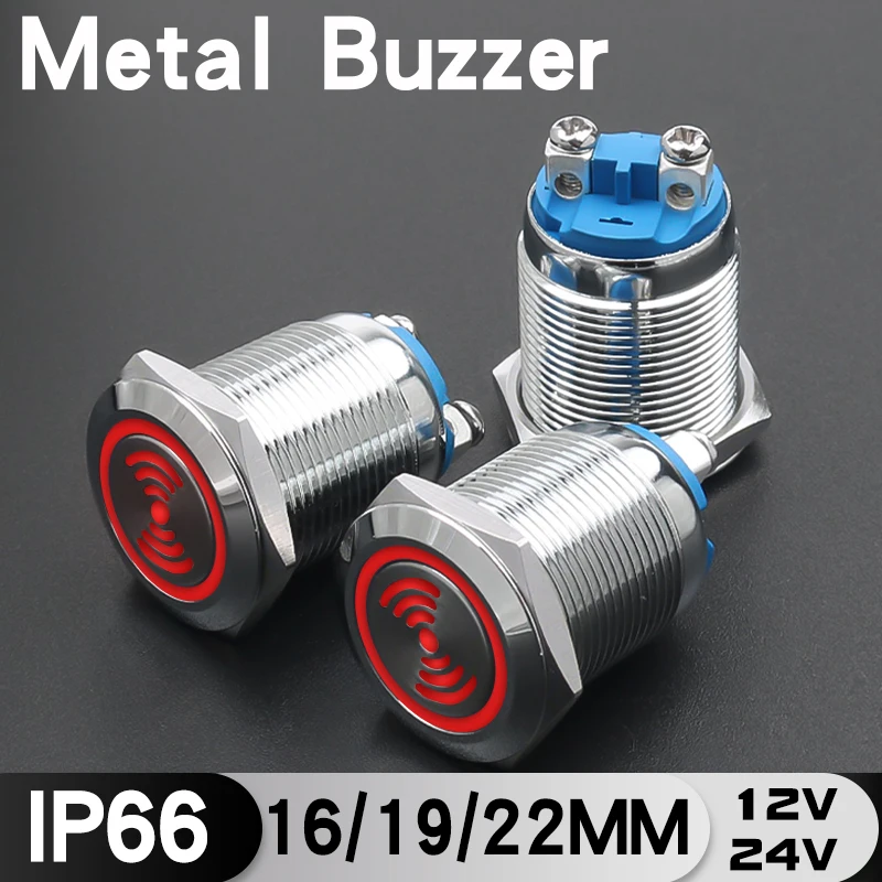 16mm-19mm-22mm-Waterproof-Metal-Buzzer-Stainless-Steel-Loud-LED-Light ...