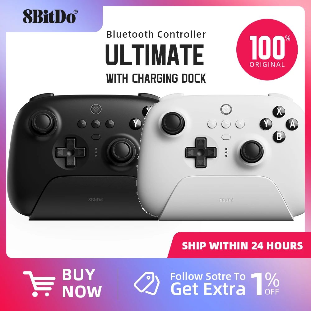 8BitDo-Ultimate-Wireless-Bluetooth-Gaming-Controller-with-Charging-Dock ...