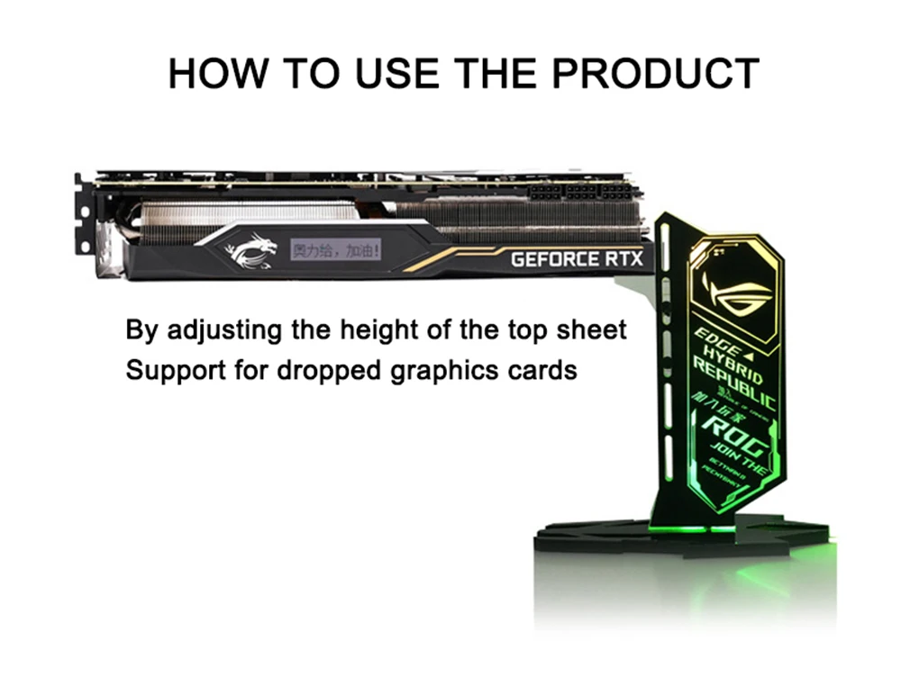 Diy Graphics Card Bracket Argb Symphony Rog Gpu Holder 5v 3pin Vertical