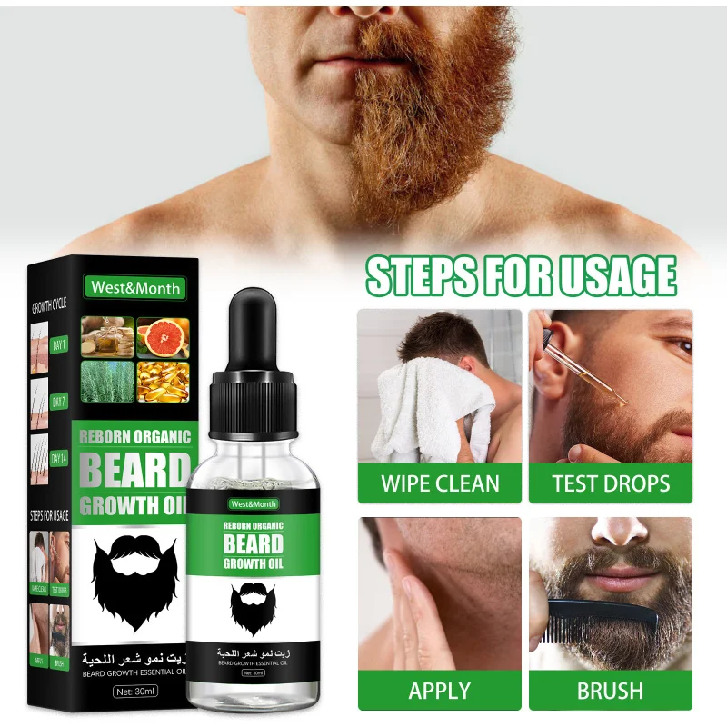 Men Beard Growth Roller Set Beard Growth Kit Men's Beard Growth Essence ...