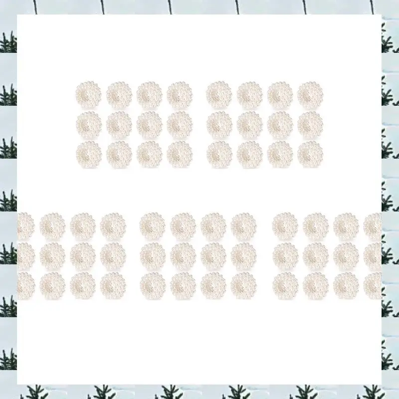 ABLG Napkin Ring 60-Piece Set, White Pearl Wedding Napkin Buckle Table ...