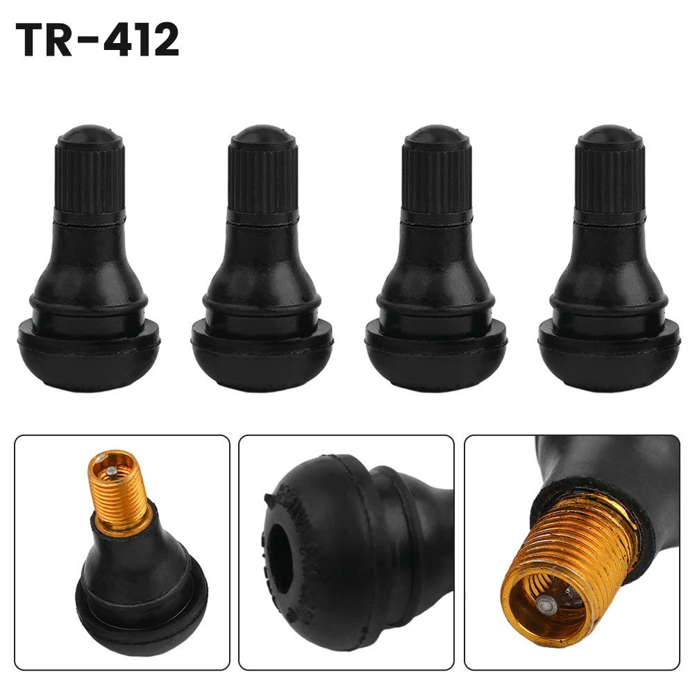 4Pcs-TR412-Tire-Rubber-Valve-Tubeless-Aluminum-Alloy-Nozzle-With-Valve ...