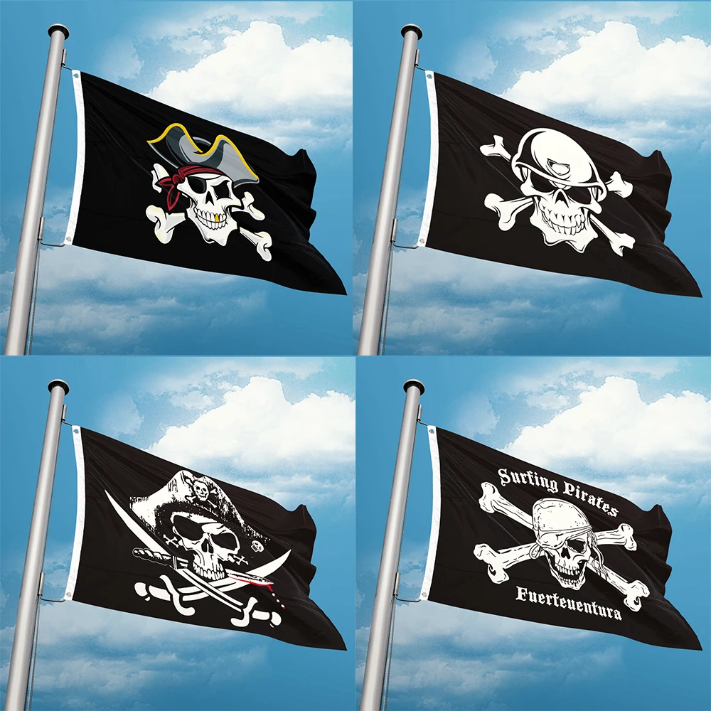 Pirate-Flag-3X5ft-Custom-Skull-And-Cross-Crossbones-Jolly-Roger ...