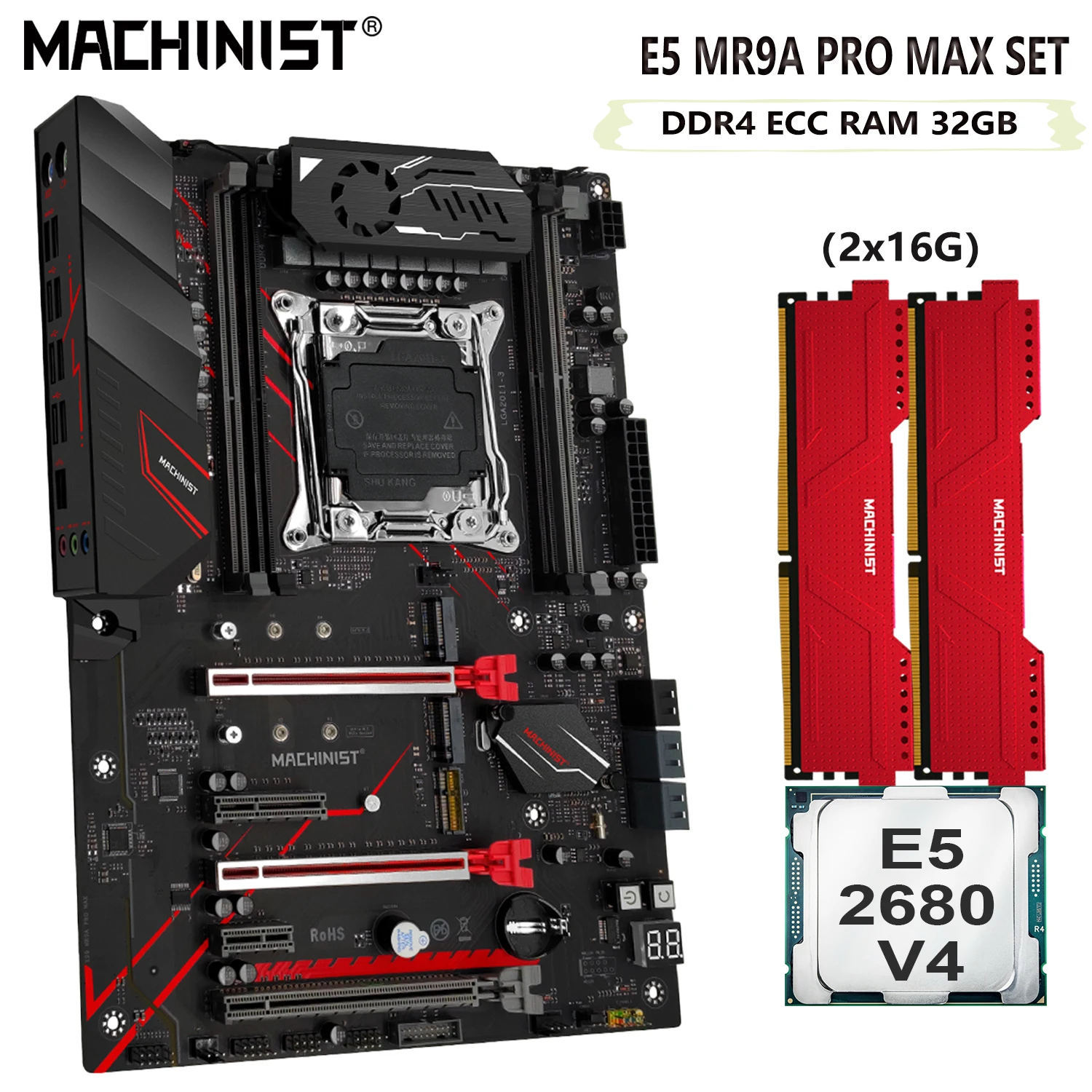 MACHINIST-MR9A-PRO-MAX-X99-Motherboard-Set-Kit-Xeon-E5-2680-V4-CPU-32G ...