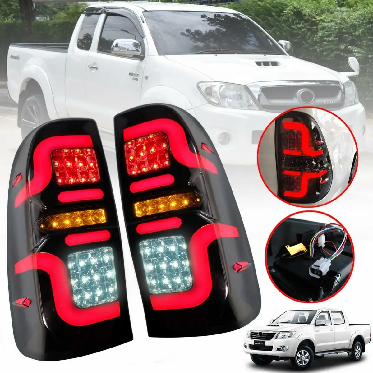 Smoke-Black-Turn-Signal-Reverse-Brake-LED-Light-Tail-Lighs-For-Toyota ...