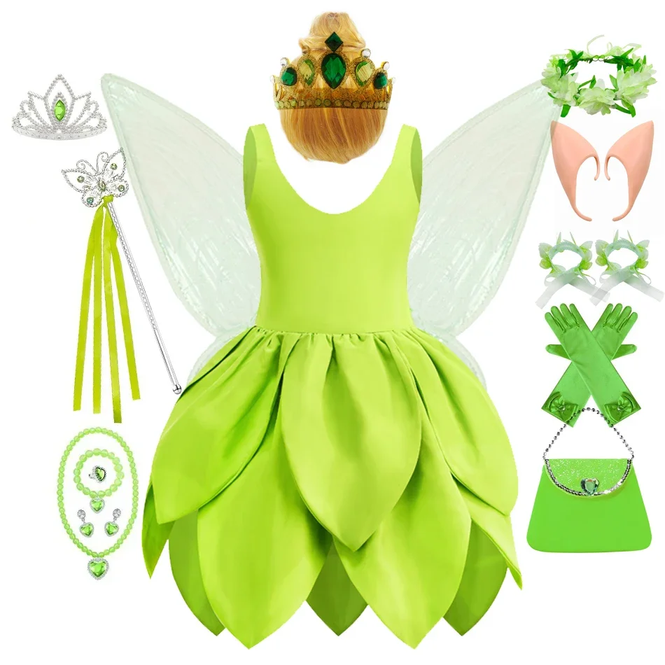Tinkerbell Dress Girls Halloween Costumes Kids Girl Green Fairy ...