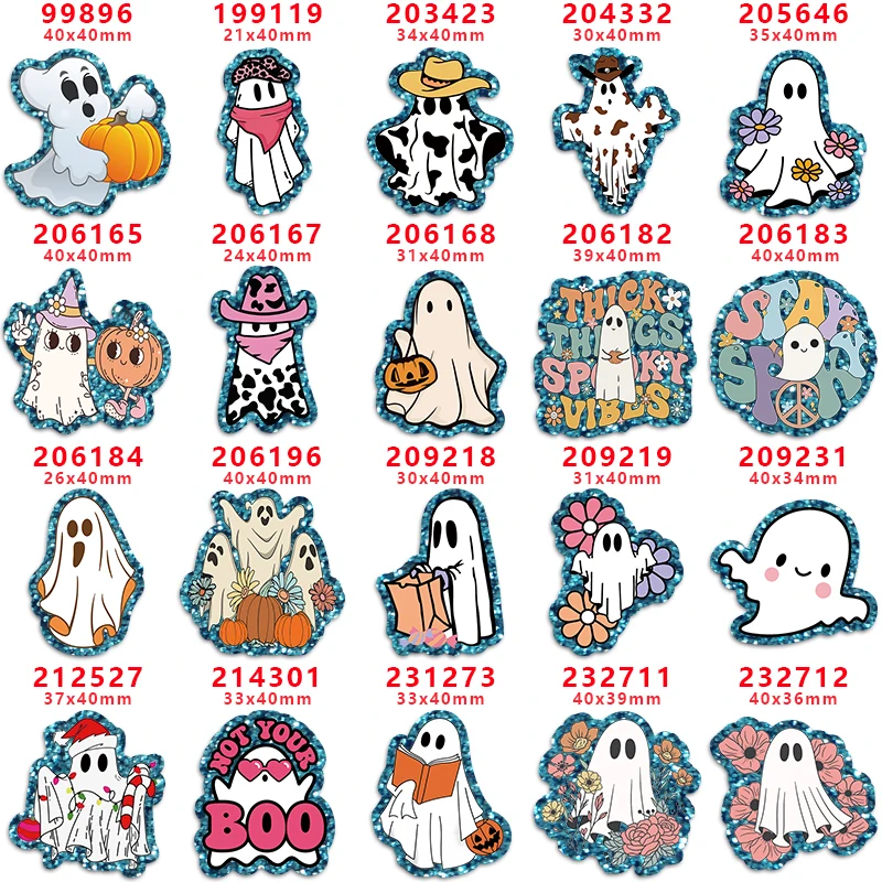 choshim-brand-10-Pcs-Blue-Glitter-Planar-Resin-Flatback-Halloween-Ghost-For-DIY-Bows-Accessory ...